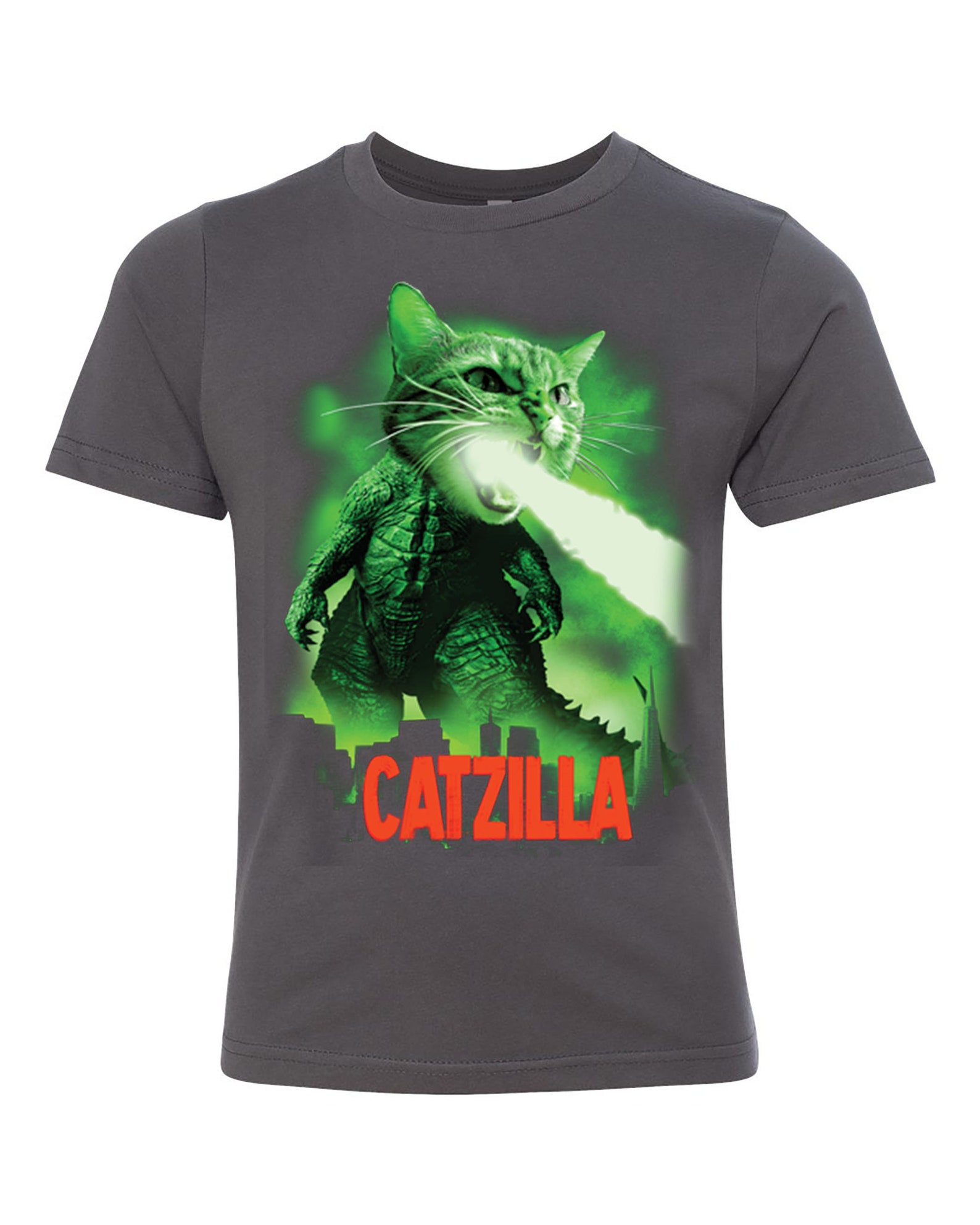 Catzilla Youth Shirt CATZILLA Crew Neck Unisex Short | Etsy
