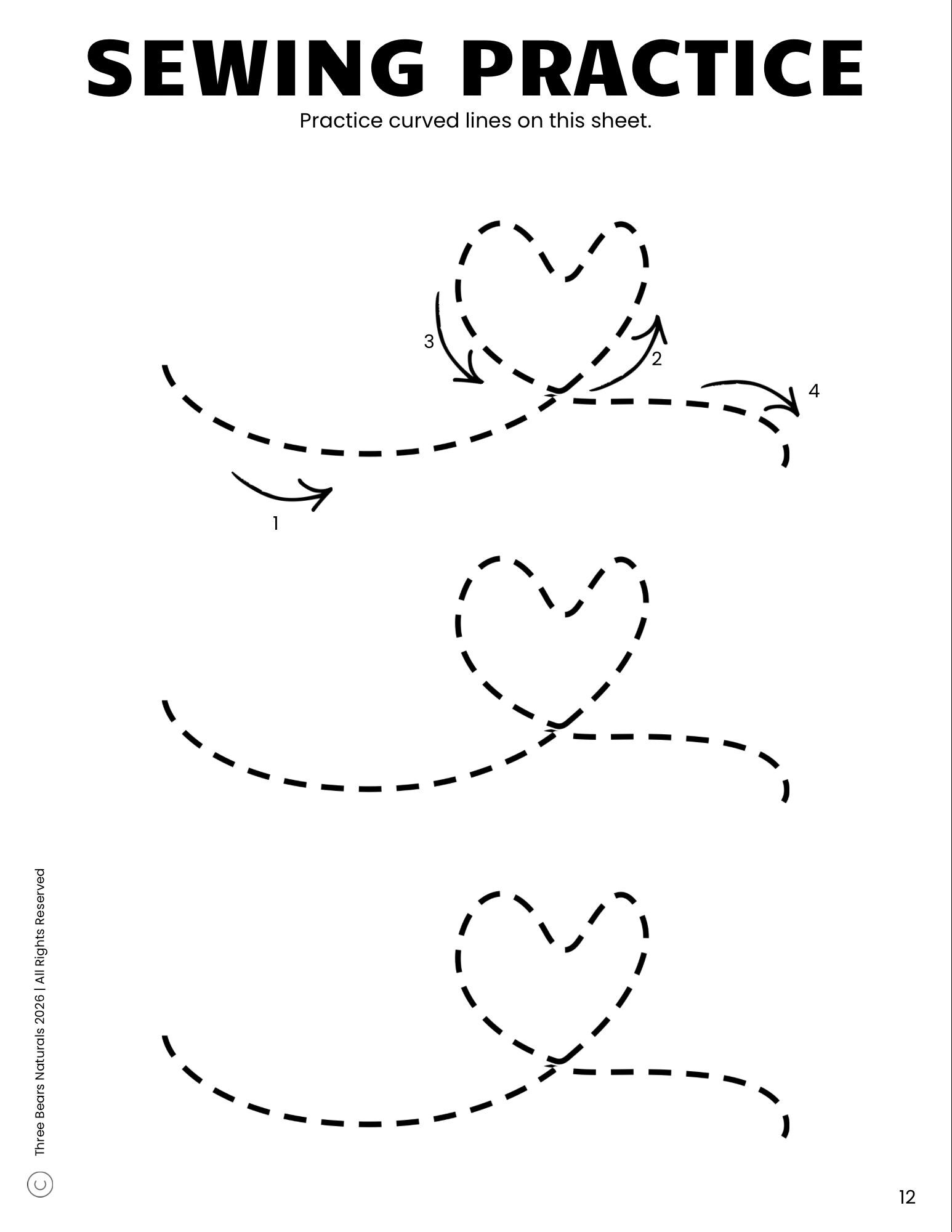 Printable Sewing Practice Sheets (12 Pages!) | Download & Print - Etsy