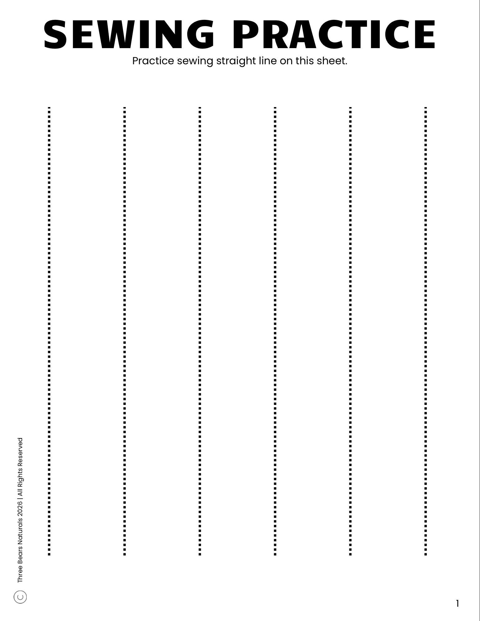 Printable Sewing Practice Sheets (12 Pages!) | Download & Print - Etsy