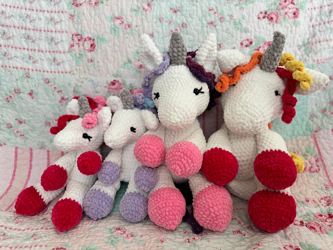 Unicorn Plush Handmade Crochet Stuffie Amigurumi Made to Order Free ...