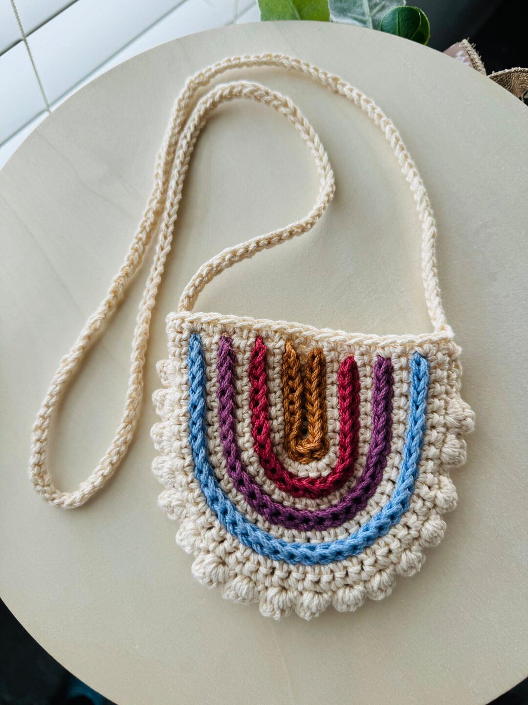 Toddler or Little Girl Purse Boho Rainbow Purse Handmade Crochet 100% ...