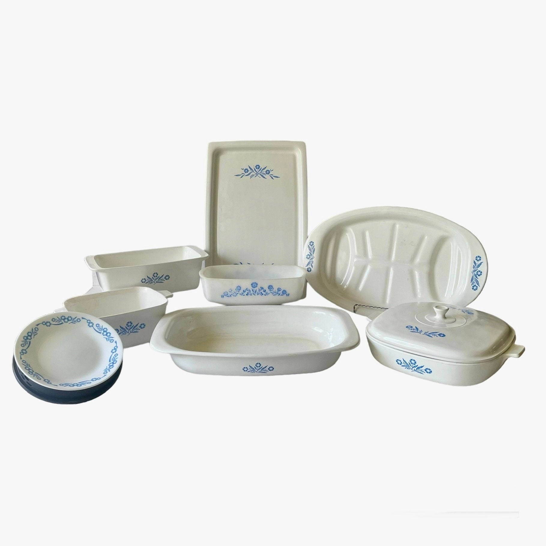 Vintage Corning Ware, Blue Cornflower, Milk White Glass Ovenware, Loaf ...