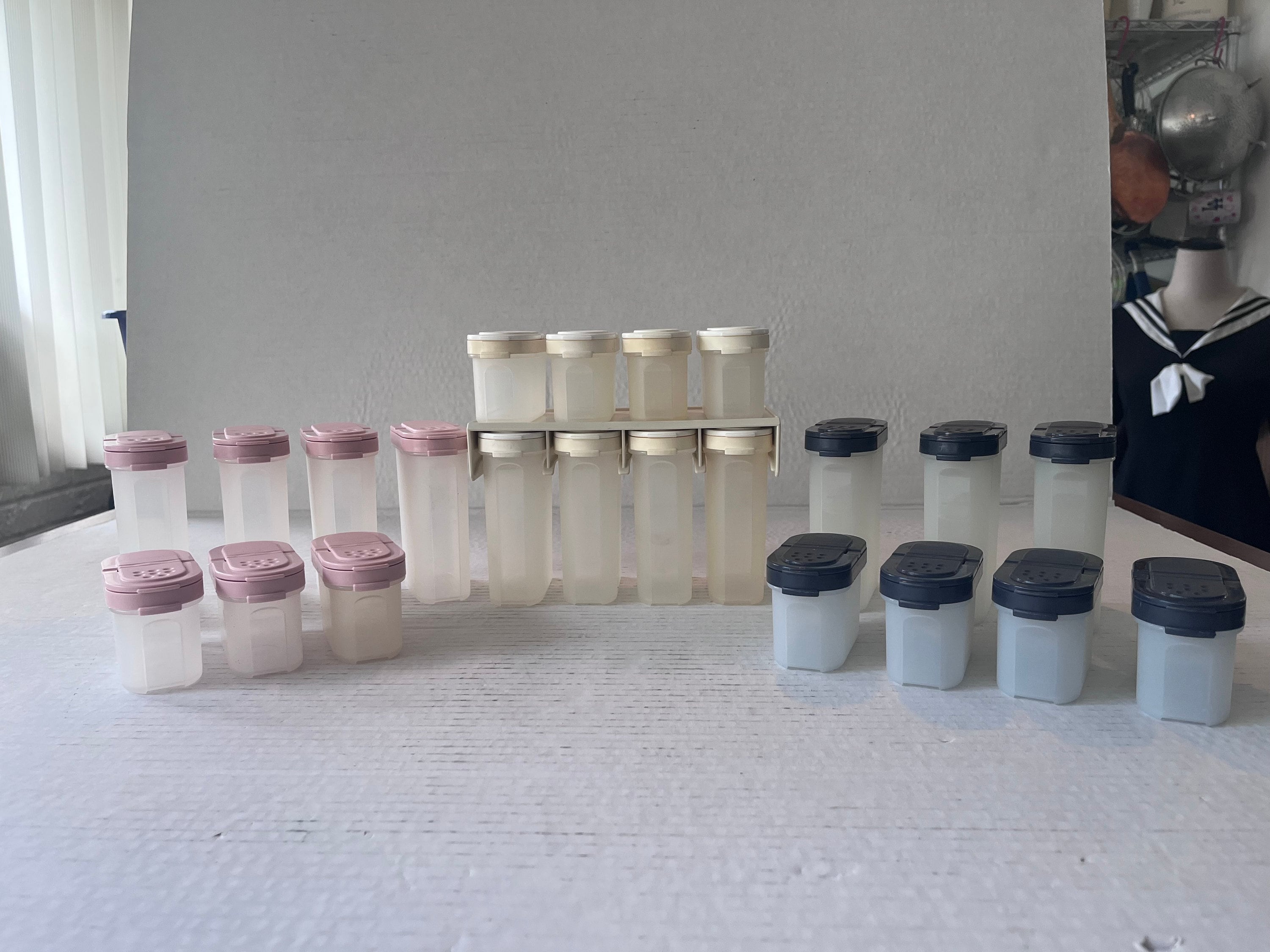 Vintage Tupperware, Modular Mate, Spice Rack, Pink, Grey, Ivory ...