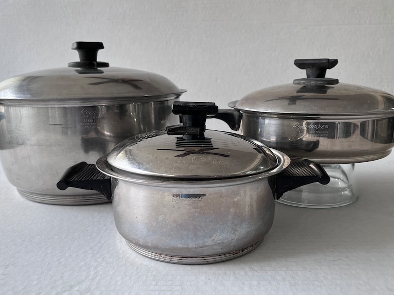 Vintage Rena Ware Multi Ply Cookware, USA 3 Ply Pan, 6 QT Stainless ...