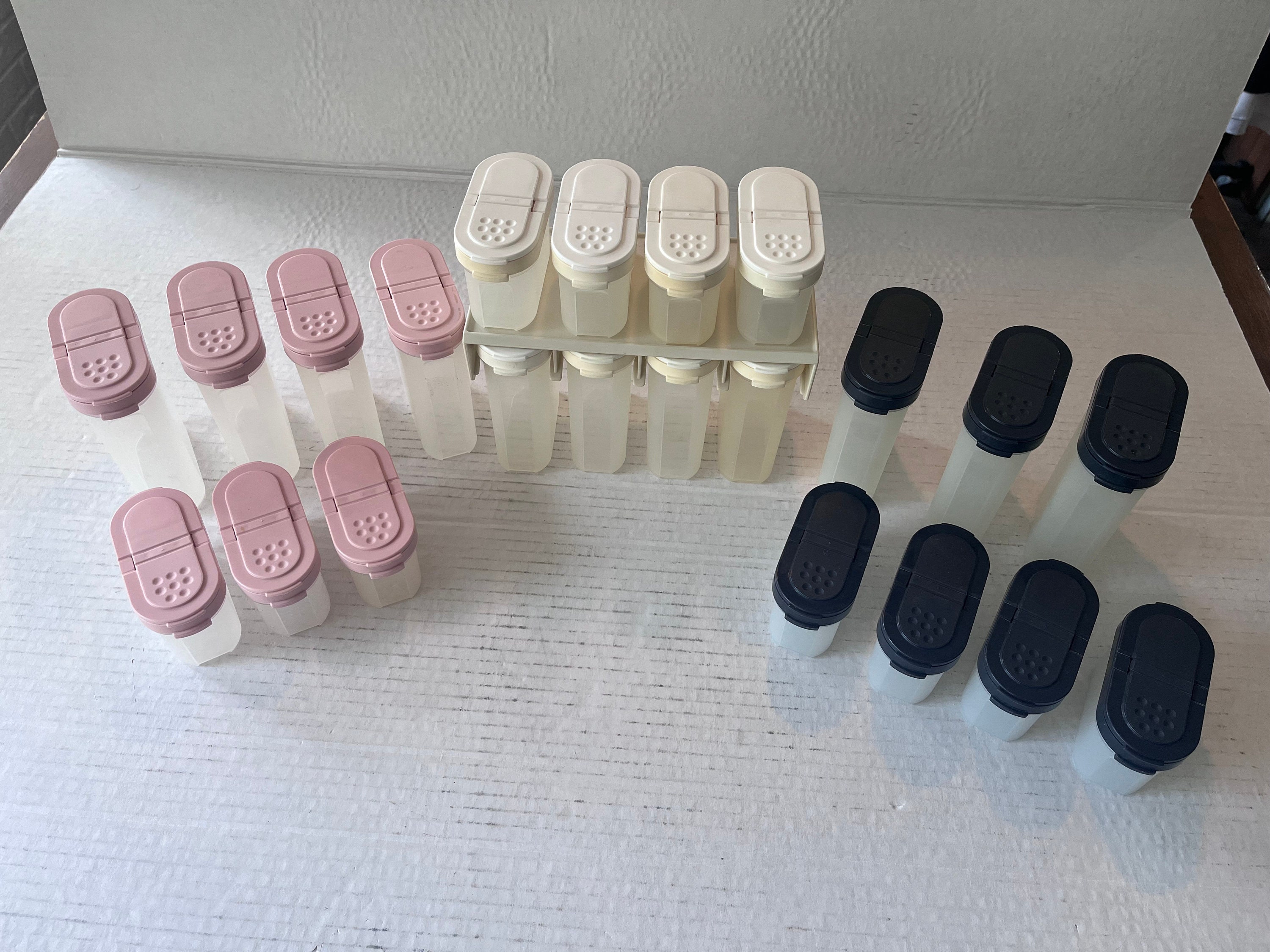 Vintage Tupperware, Modular Mate, Spice Rack, Pink, Grey, Ivory ...