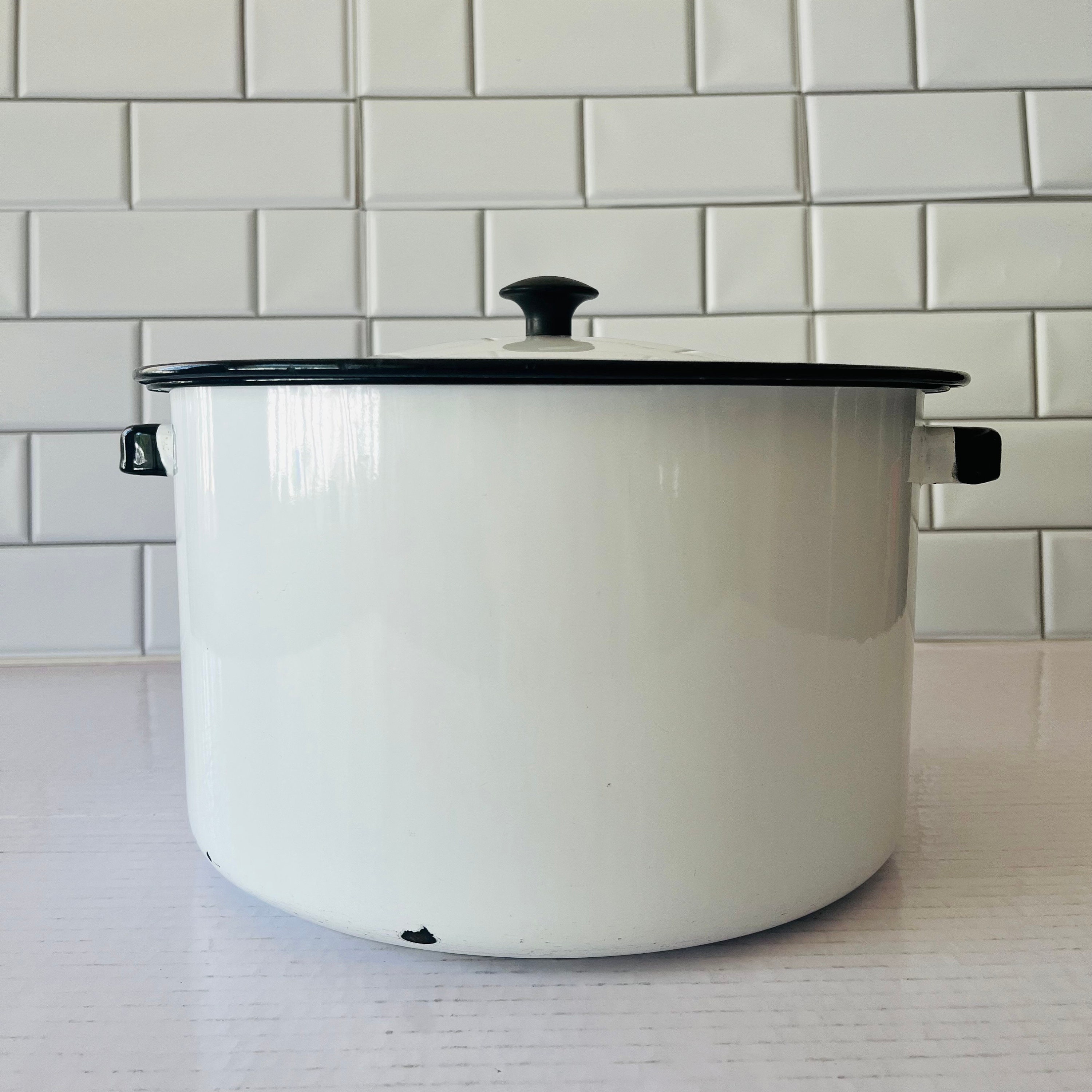 Vintage Enamelware, Peltre Stockpot, Replacement Lids, Cottagecore ...