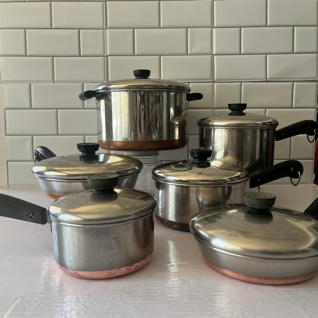 Vintage PRE 1968, 1801 Revere Ware, Copper Bottom Cookware, Skunk ...