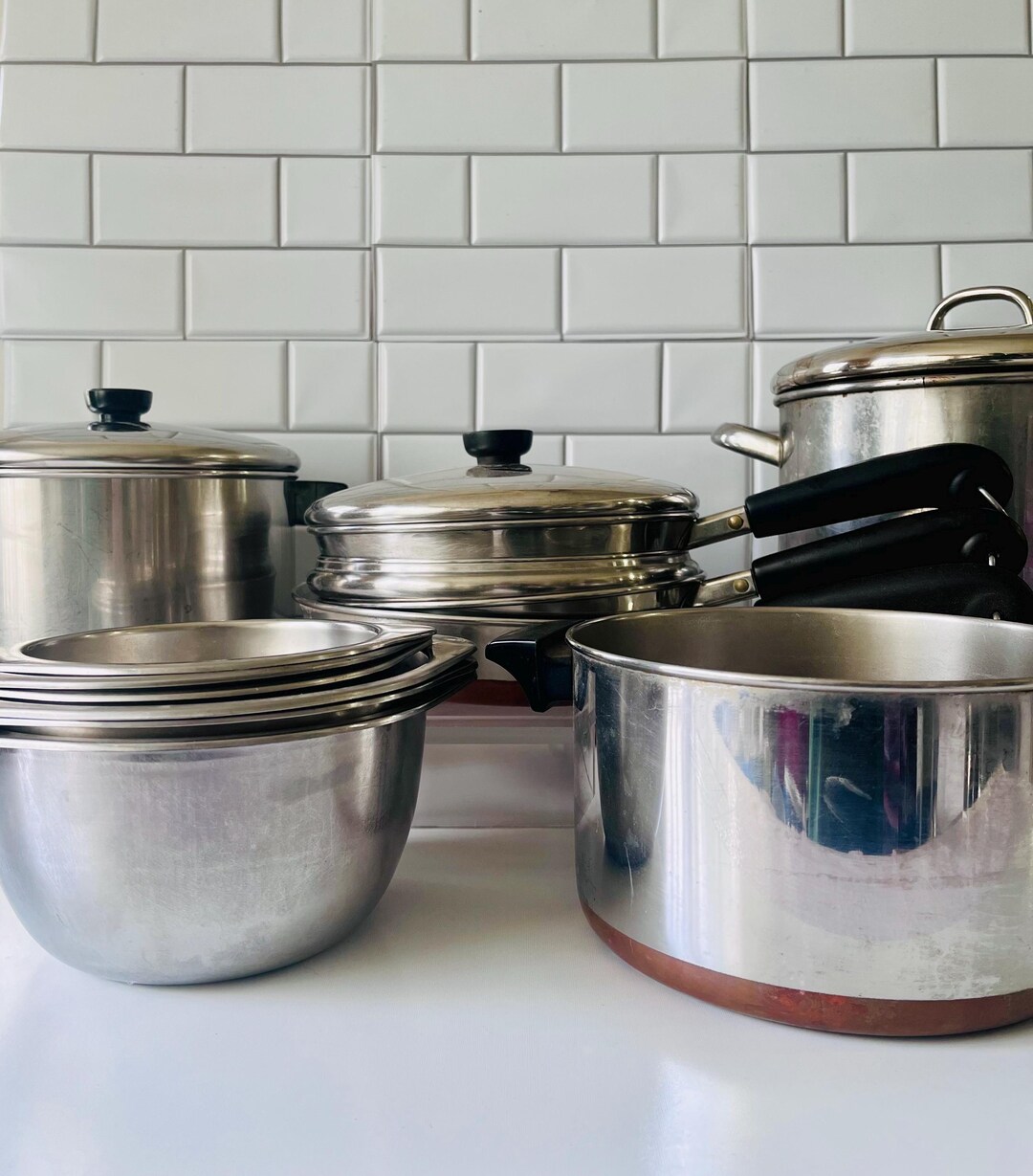 Revere Ware Copper Bottom Pot, Vintage Cookware, 1801 Copper Clad ...