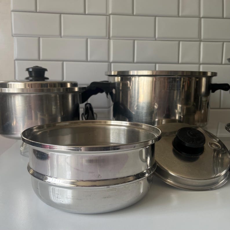 Saladmaster Tri-clad Stainless Steel Cookware Set, Texas USA Pots, Vapo ...