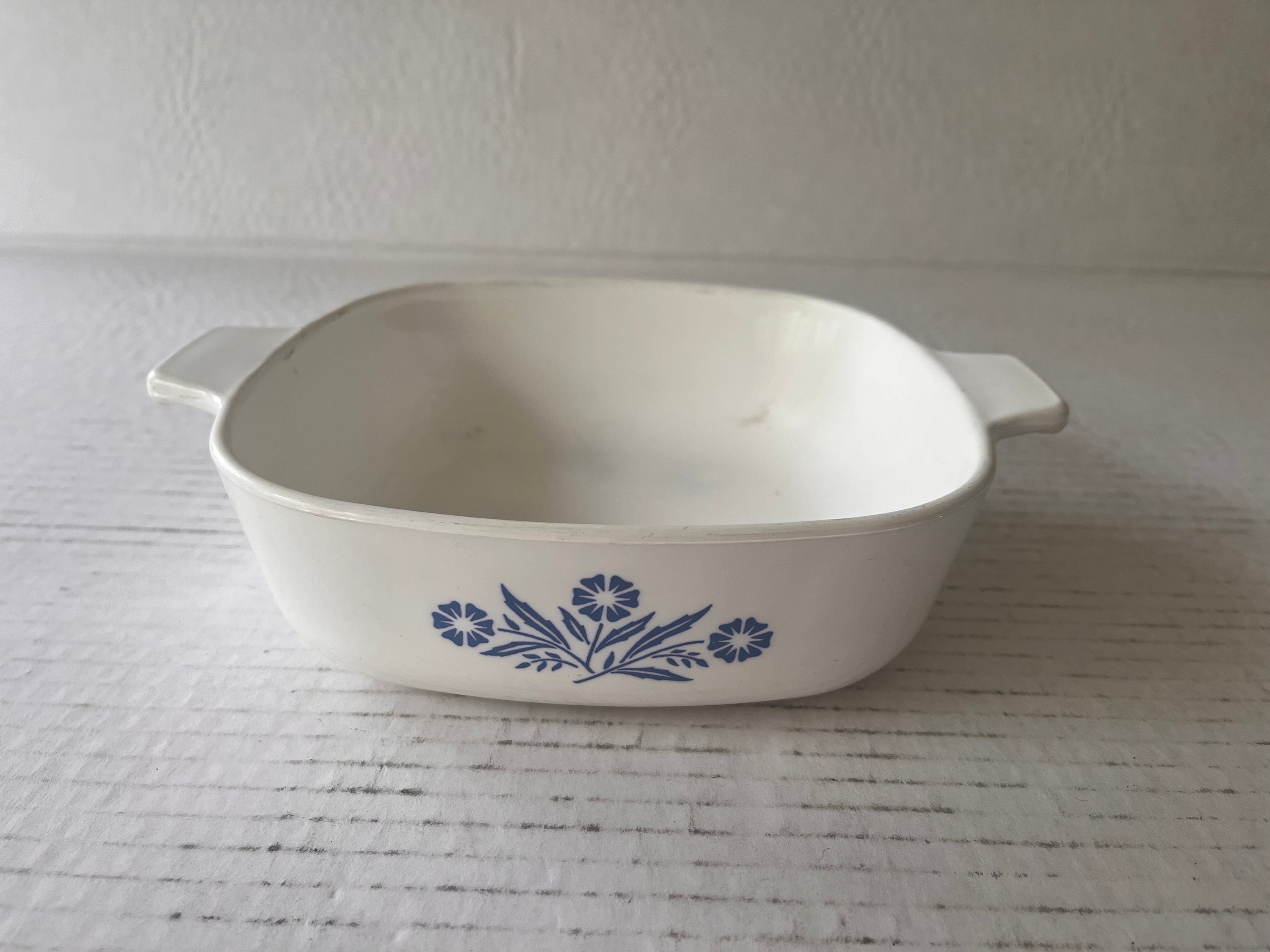 Vintage Corning Ware, Retro Blue Cornflower, Casserole Dish, Milk White ...