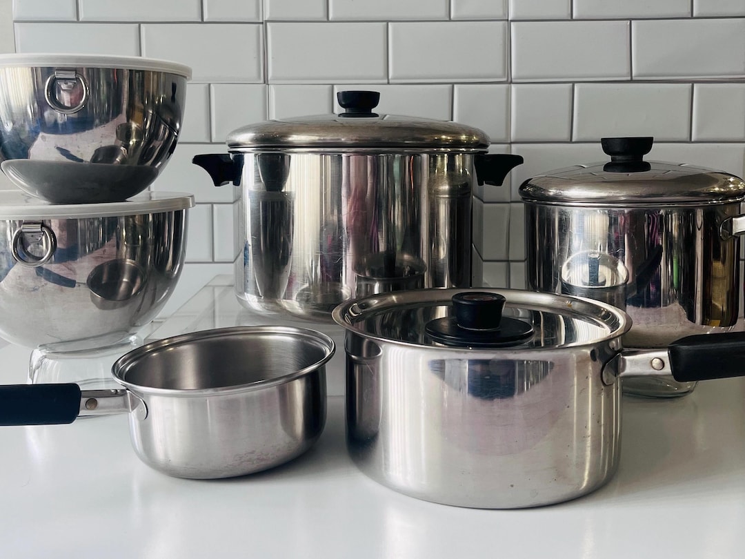 1801 Revere Ware Cookware, Stainless Steel, Copper Core Pans, Stockpot ...