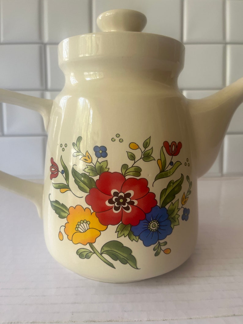 Vintage Provincial by Home Concepts Stoneware, Tea Pot, Shaker, Floral ...
