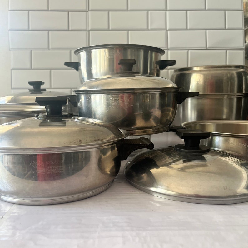 Vintage RENA WARE Cookware, Stock Pot, Stainless Steel 3 Ply, USA ...