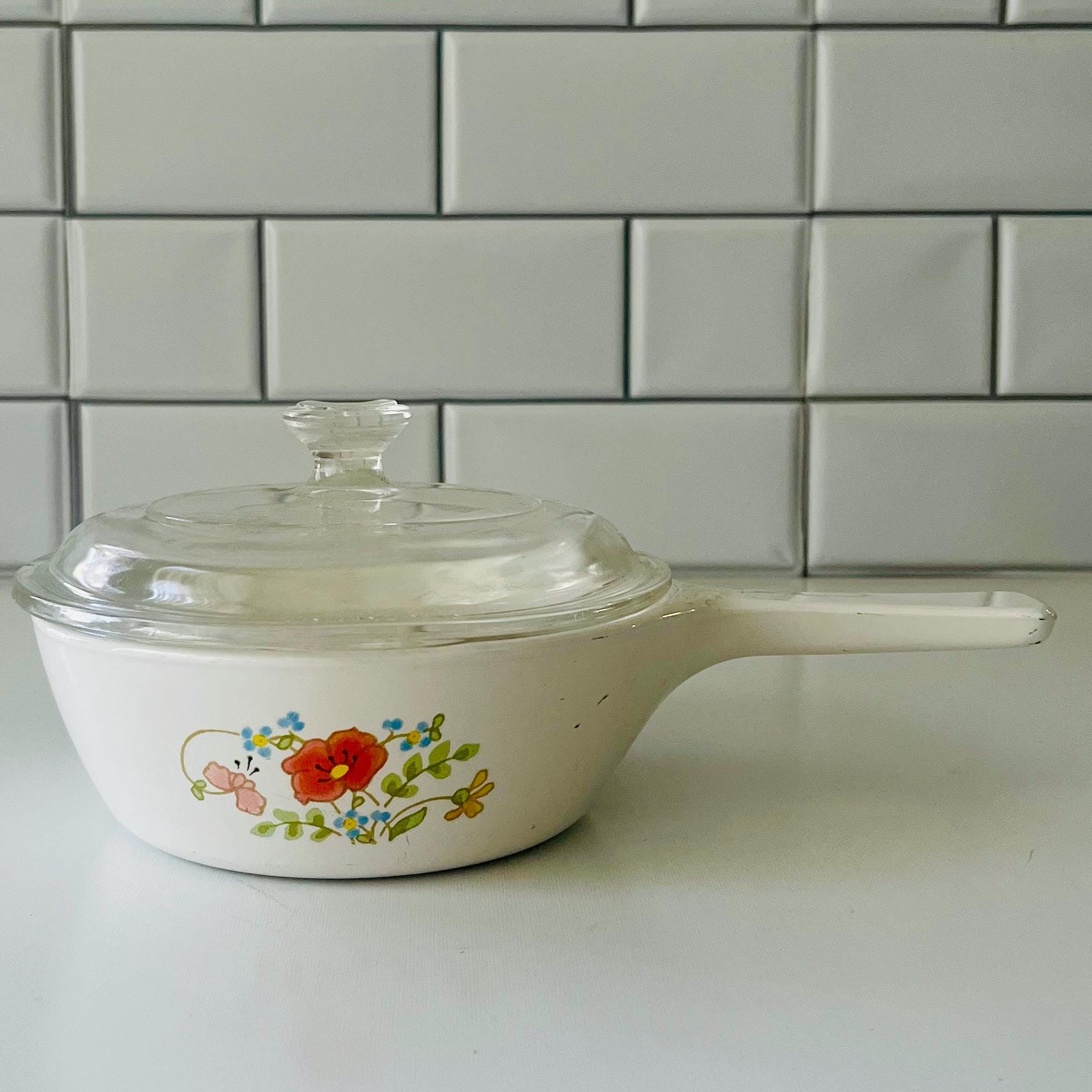 Vintage Corning Ware Wildflower Bakeware, Rangetop, Cup, Milk Glass ...