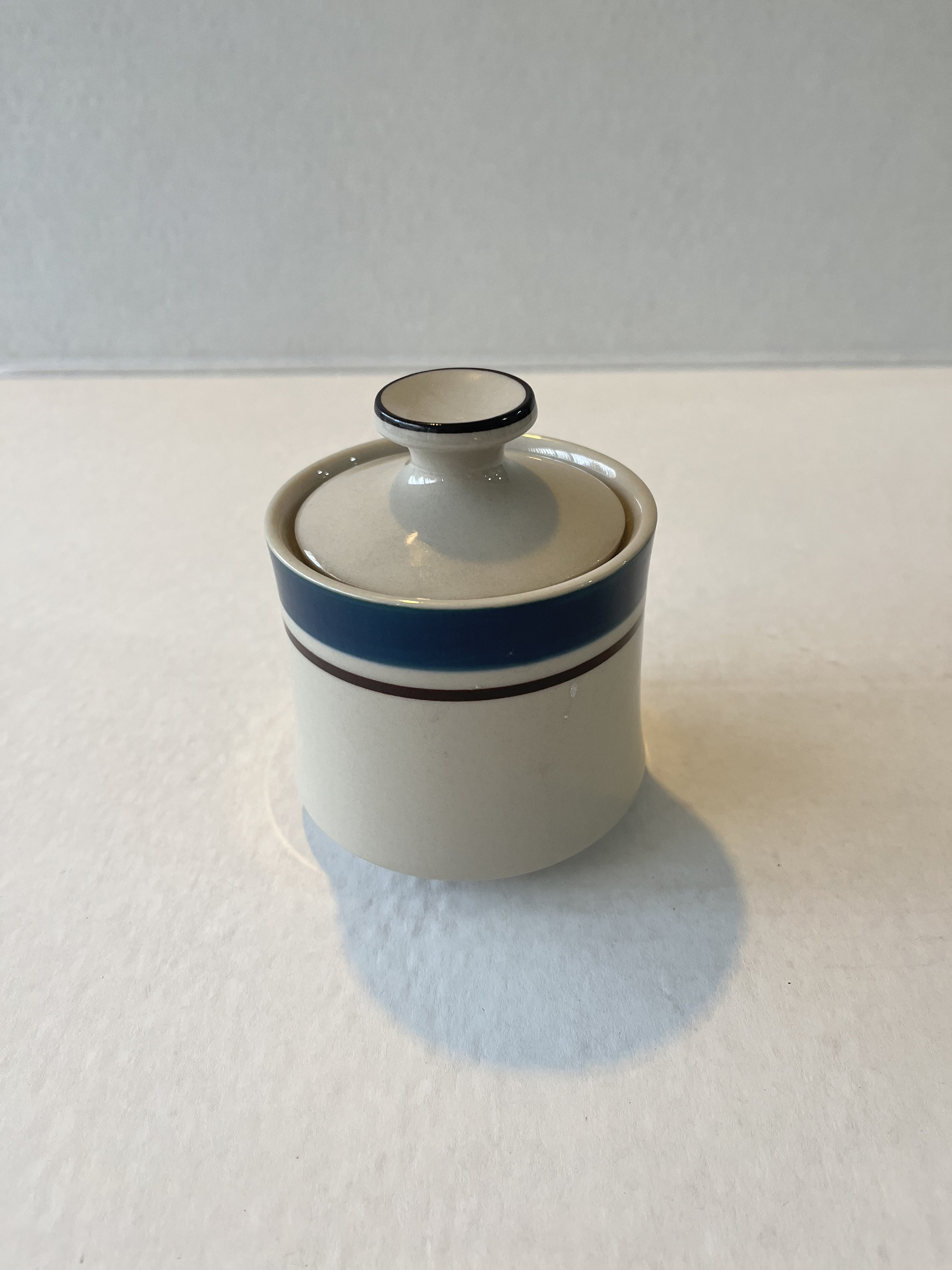 Vintage Carousel Stone Ware By, SANGO # 802 Blue Brown Stripe ...