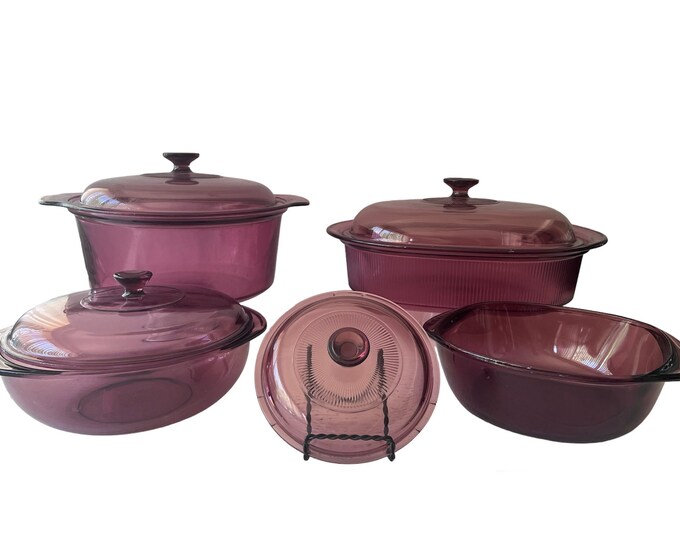 Vintage Visions Corning Glass Cookware, 5 Quart, 4 Quart, 1 Quart Lid ...