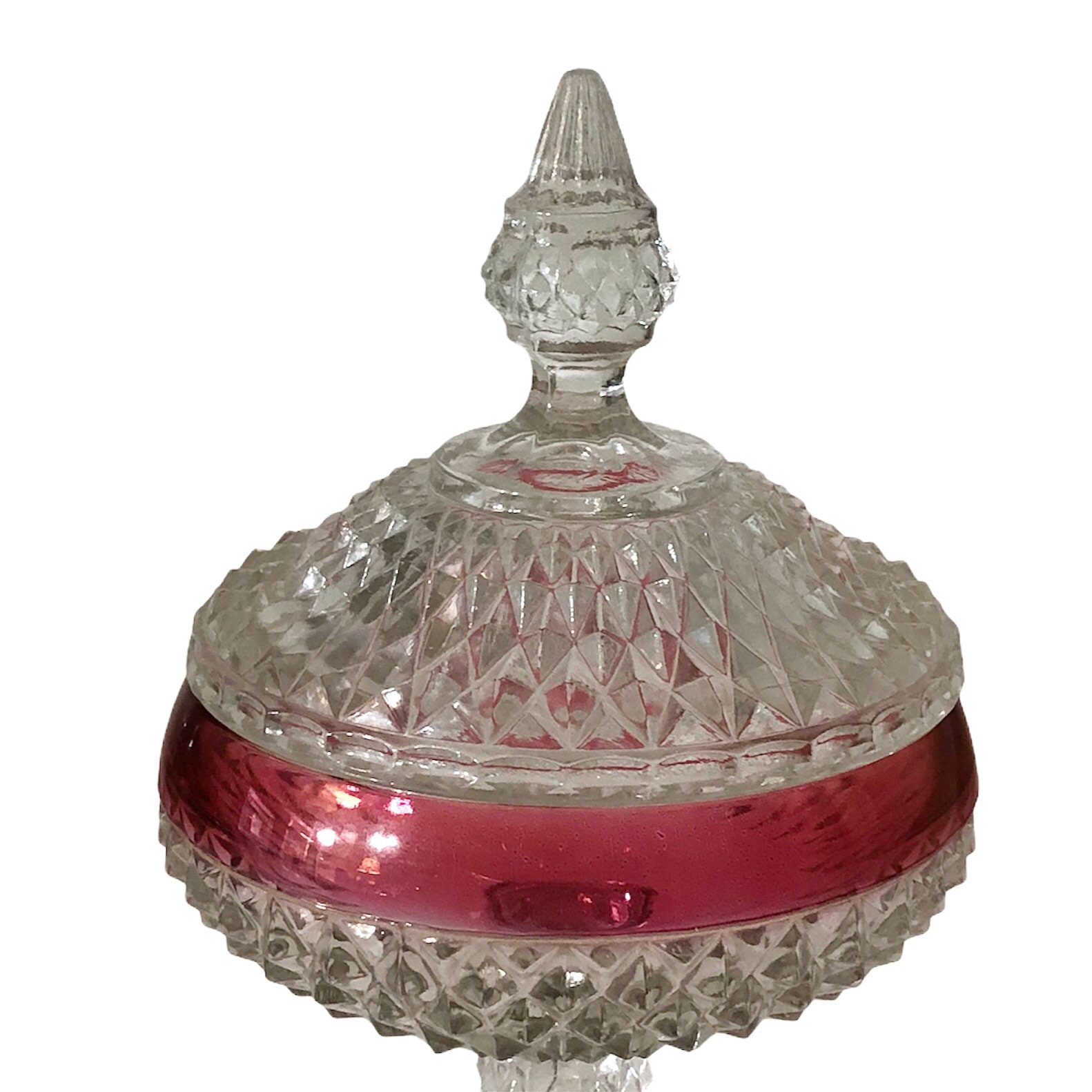 Vintage Kings Crown Rubycandy Dish With Lid Indiana Glass - Etsy