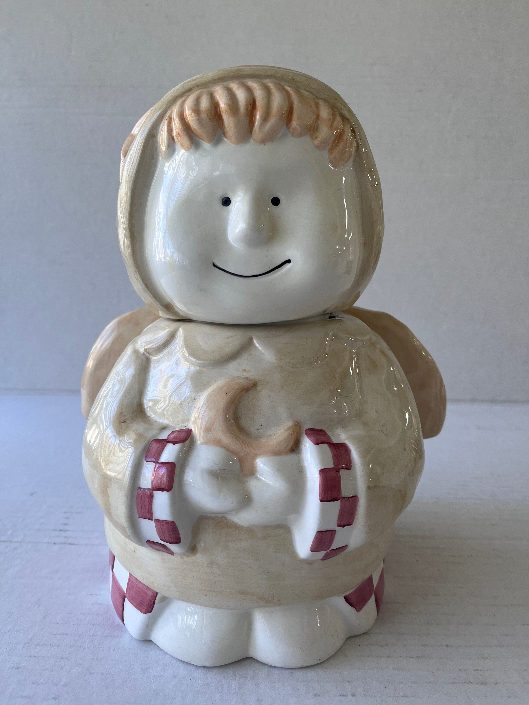 Design by Pac Cookie Jar, Vintage Pre Owned Jar, Angel Boy With Moon ...