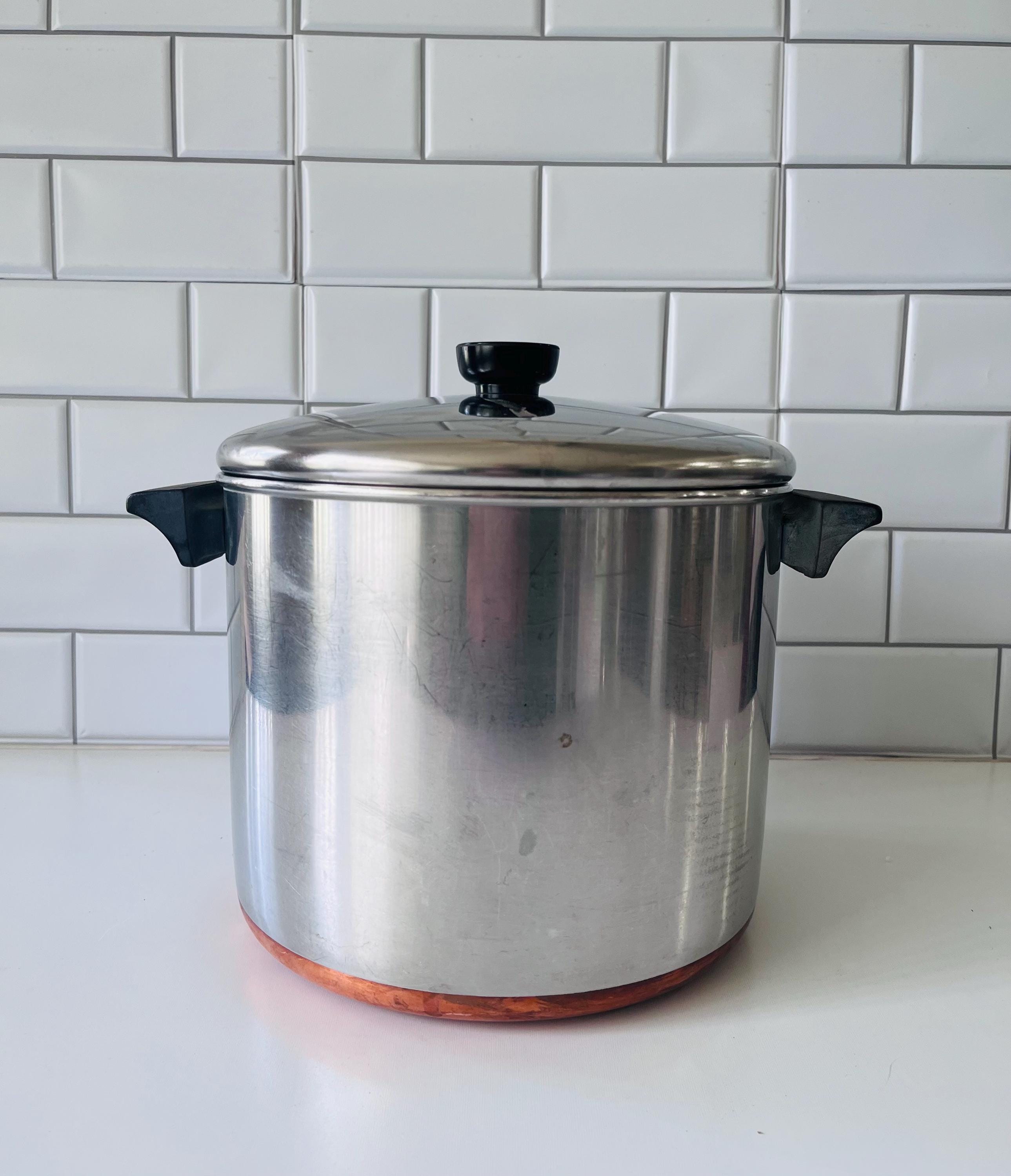 Revere Ware Copper Bottom Pot, Vintage Cookware, 1801 Copper Clad ...