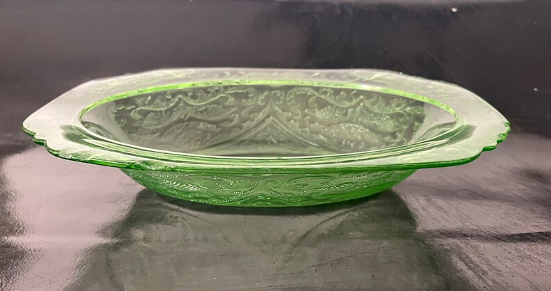 Vintage Uranium Green Glass, Dinner Plate, Divided Patter, Juicer ...