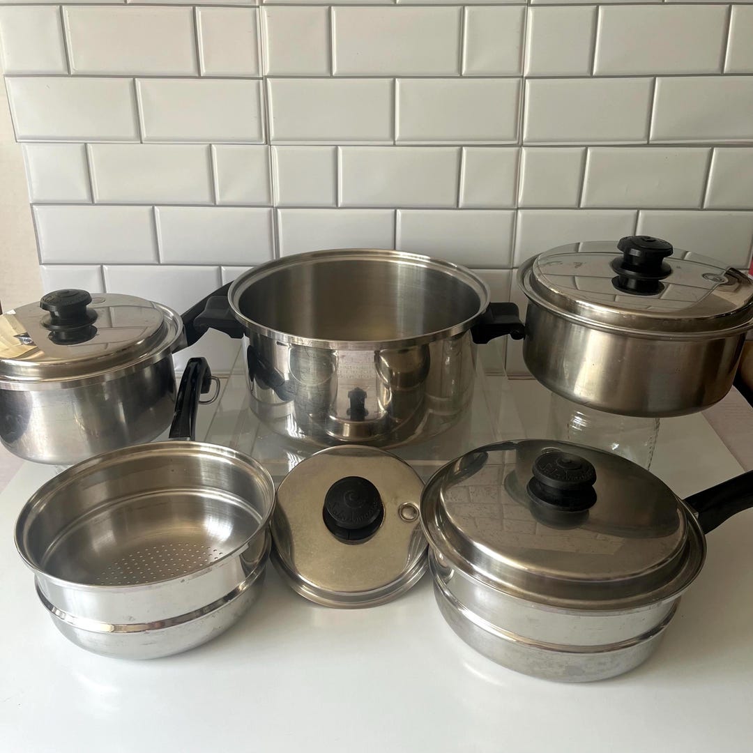 Saladmaster Tri-clad Stainless Steel Cookware Set, Texas USA Pots, Vapo ...