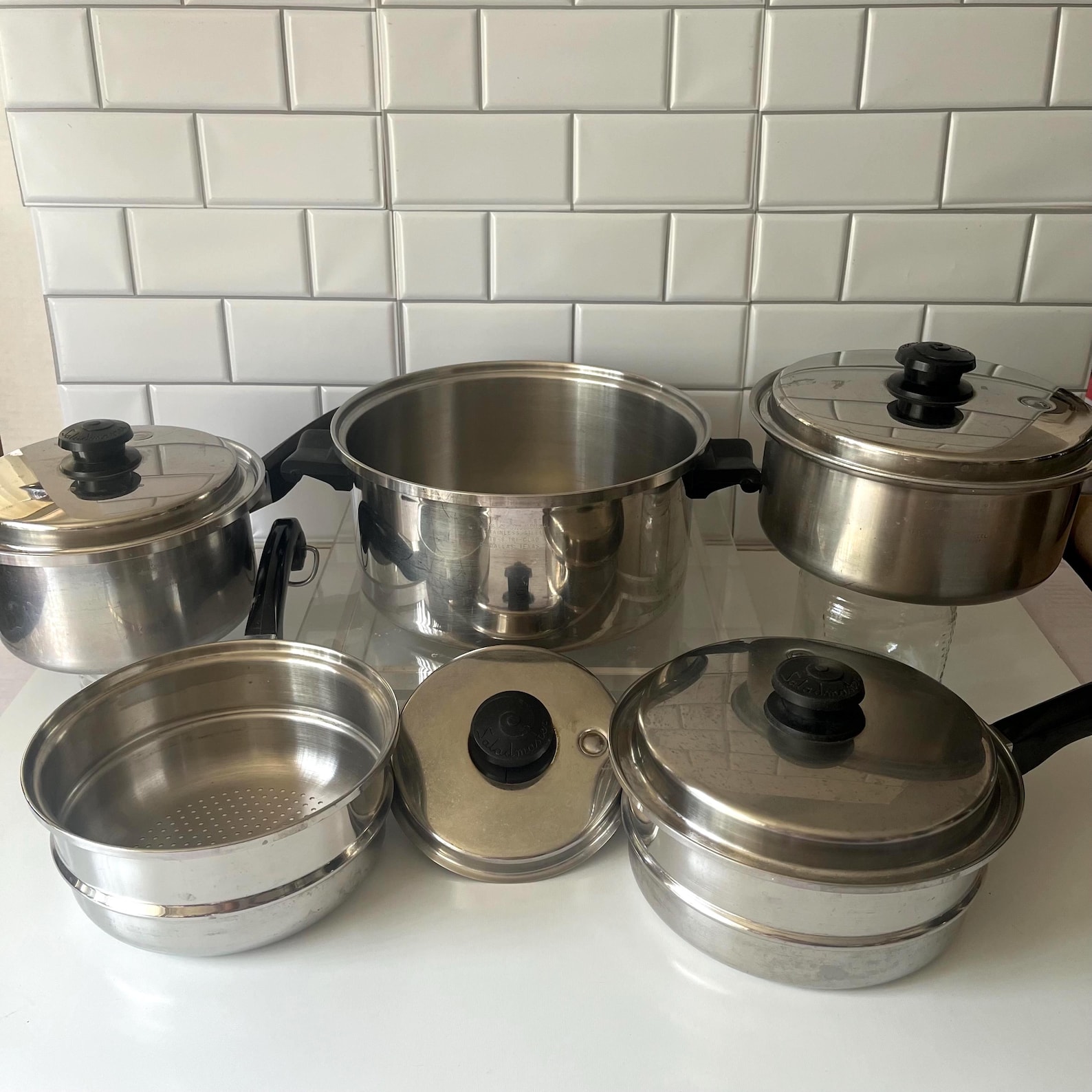 Saladmaster Tri-clad Stainless Steel Cookware Set, Texas USA Pots, Vapo ...
