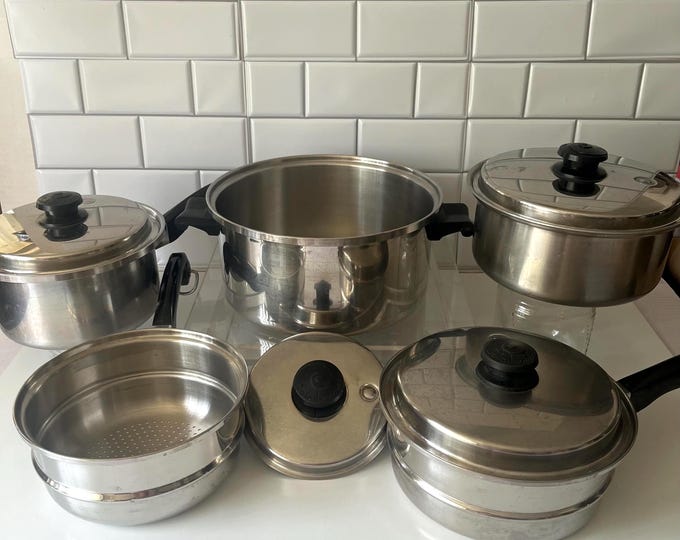 Saladmaster Tri-clad Stainless Steel Cookware Set, Texas USA Pots, Vapo ...