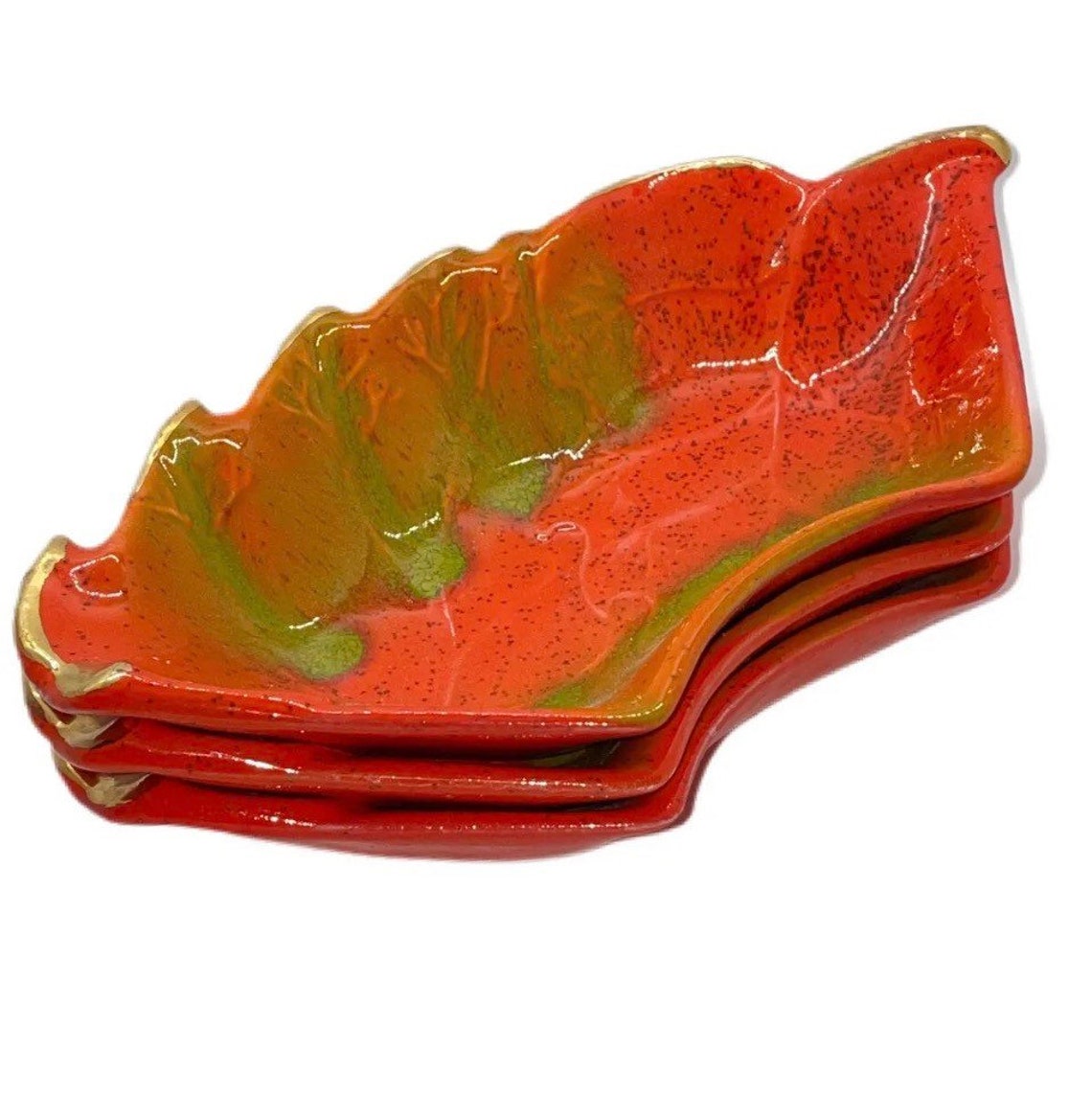 Cali Pottery 814 Lazy Susan Replacement Glazed Dish, Orange, Red ...