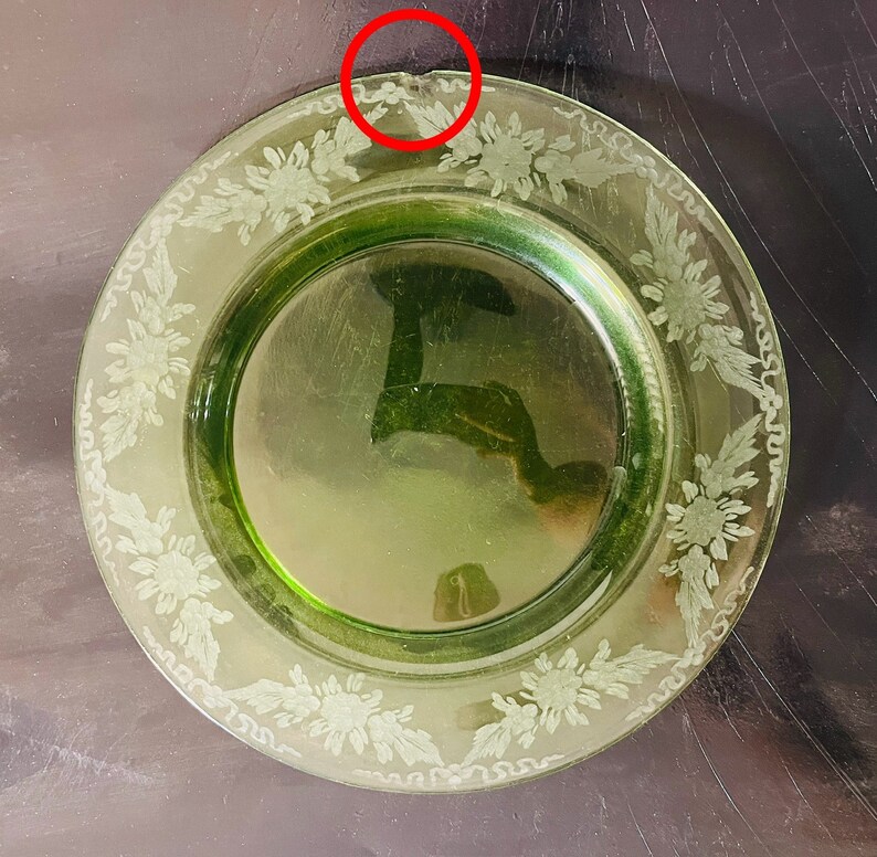 Vintage Uranium Green Glass, Dinner Plate, Divided Patter, Juicer ...