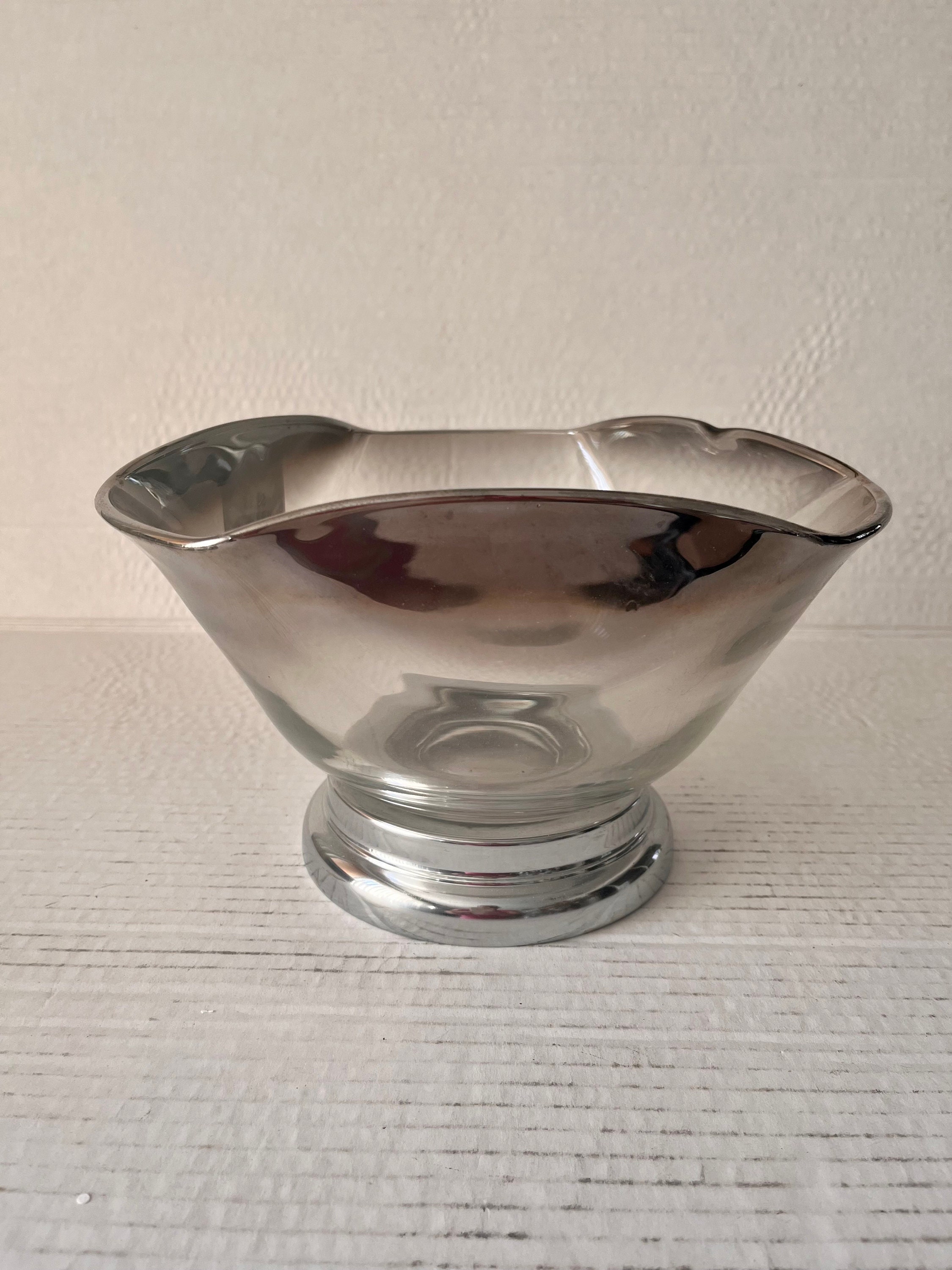 Vintage MCM Vitreon Queens Lusterware, Silver Ombre Fade, Barware ...