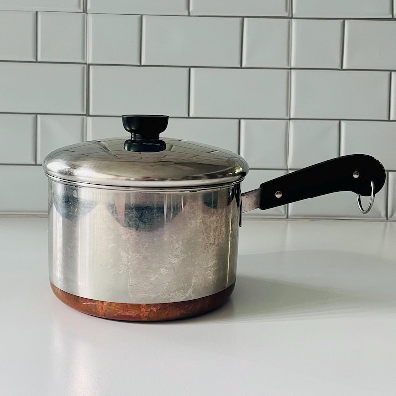 Vintage PRE 1968, 1801 Revere Ware, Copper Bottom Cookware, Double Ring ...