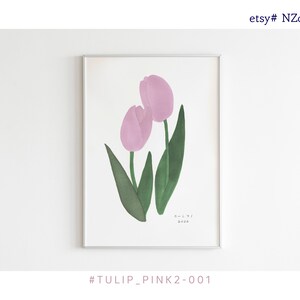 TULIP_PINK 2-001 | Flower Art Print | Printable Art Poster, Tulip Art ...