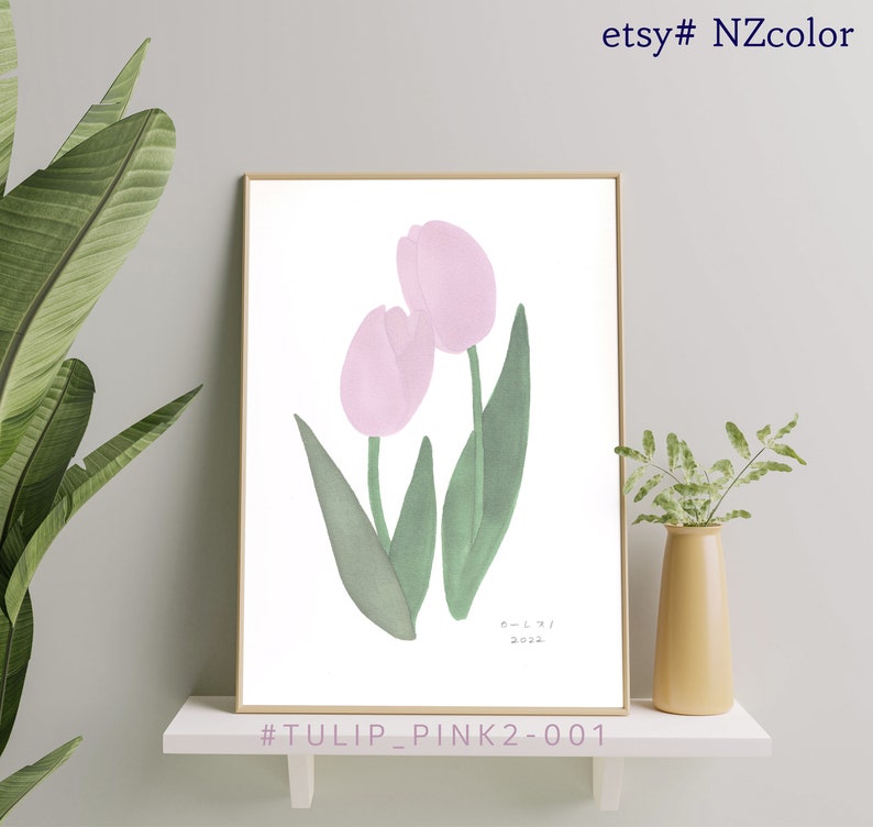 TULIP_PINK 2-001 | Flower Art Print | Printable Art Poster, Tulip Art ...