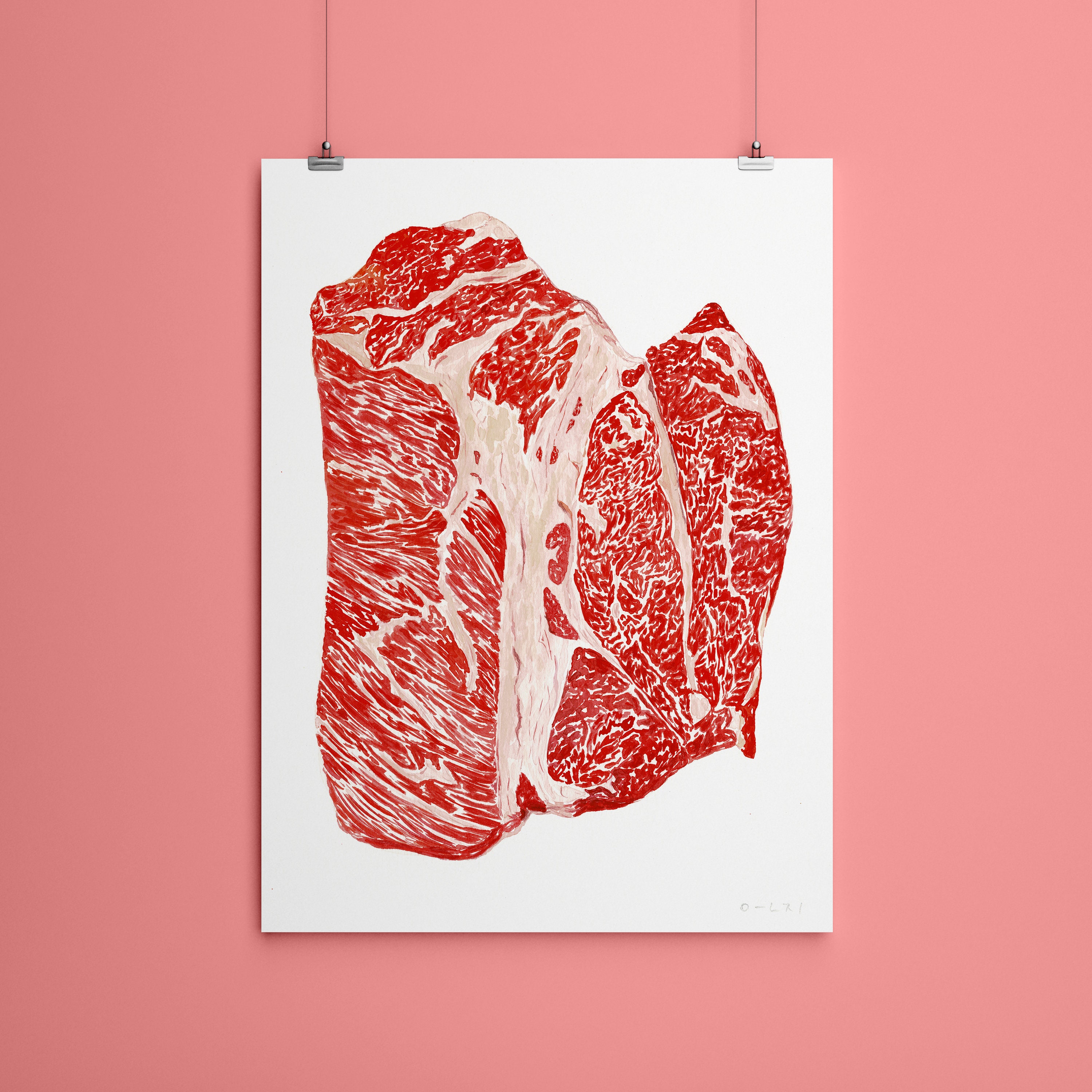 STEAK Art Print, Butcher Shop Poster, Printable Beef Art Poster ...