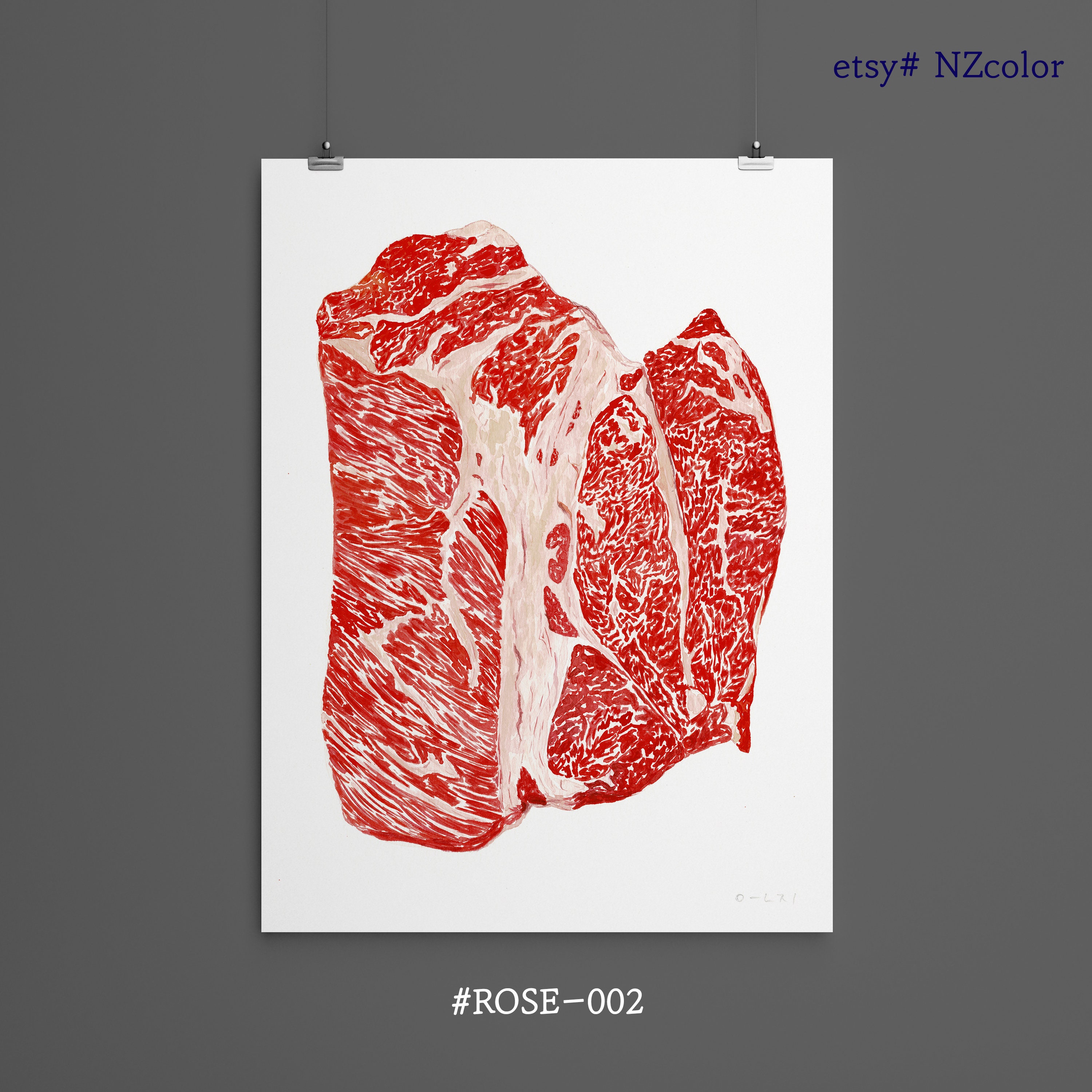 STEAK Art Print, Butcher Shop Poster, Printable Beef Art Poster ...