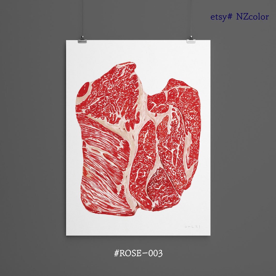 STEAK Art Print | Butcher Shop Poster, Printable Wall Art, Steak Poster ...