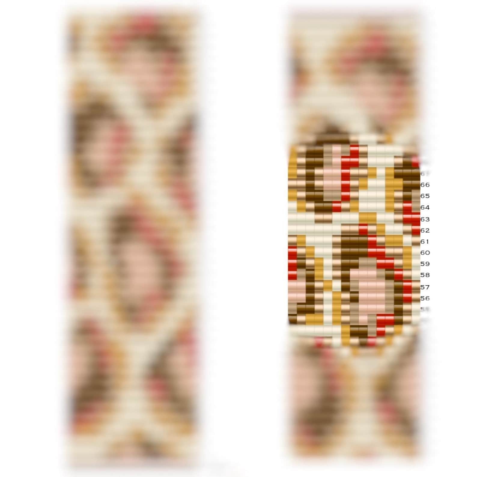 Loom Bead Bracelet Pattern: Animal Print Miyuki Delica (PDF Pattern ...