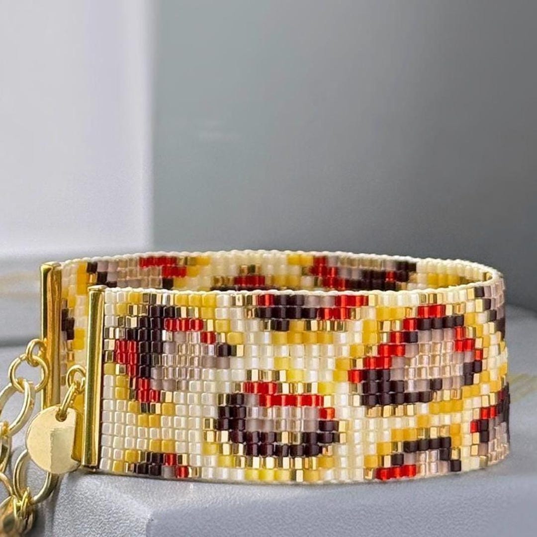 Loom Bead Bracelet Pattern, Animal Print Loom Beaded Bracelet DIY ...