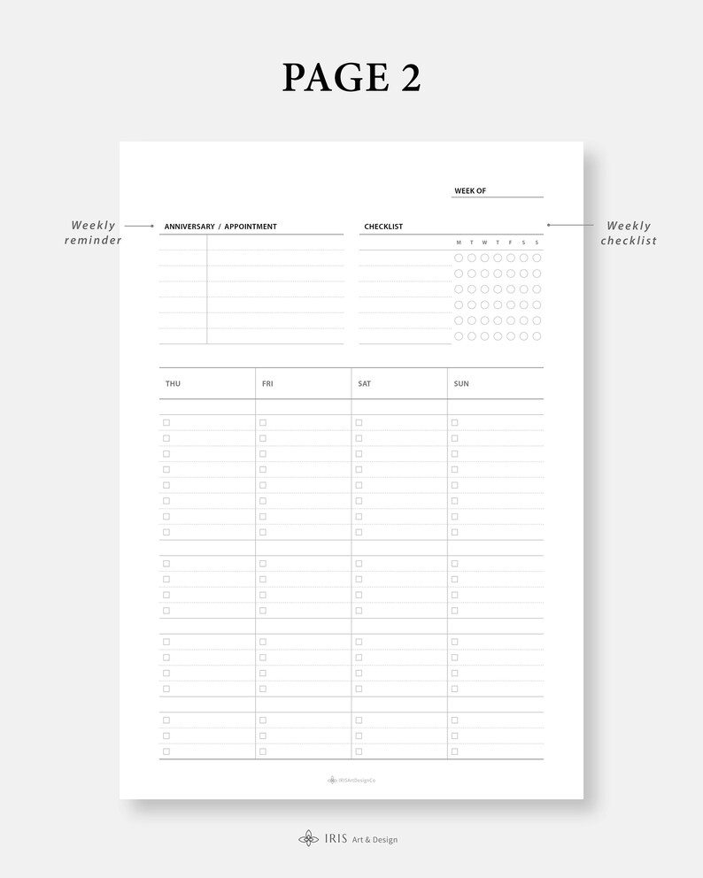 Weekly to Do List Printable | Weekly Planner 2 Pages | Weekly Routine ...