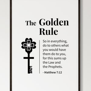 The Golden Rule, Bible Verse Wall Art, Matthew 7 12, Bible Quote Print ...