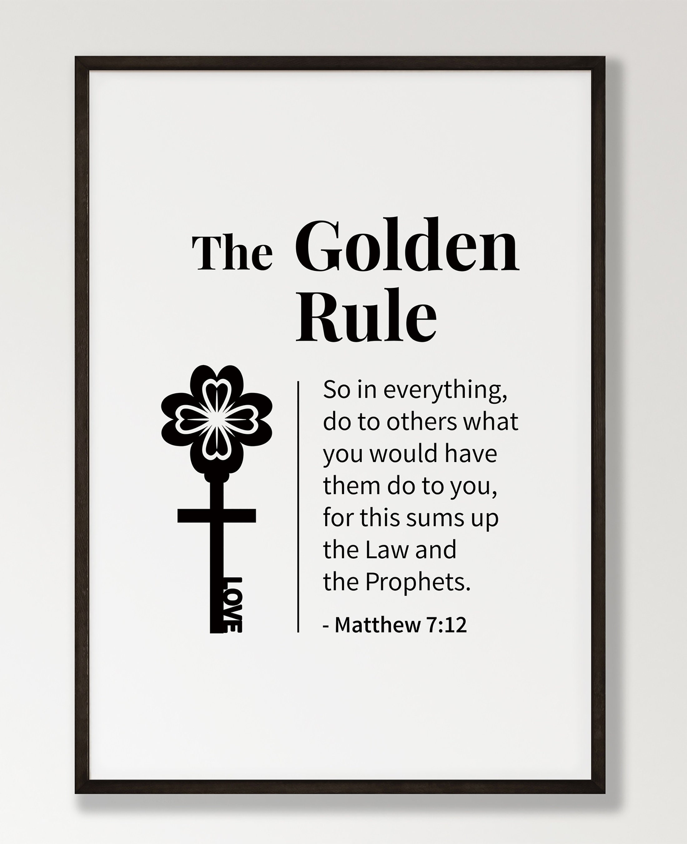 The Golden Rule, Bible Verse Wall Art, Matthew 7 12, Bible Quote Print ...