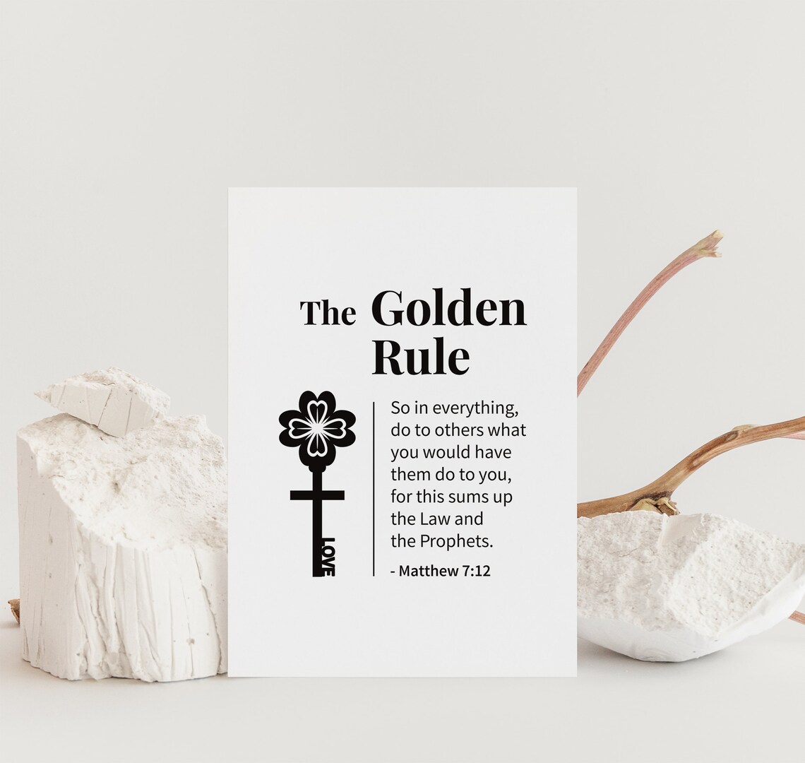 The Golden Rule, Bible Verse Wall Art, Matthew 7 12, Bible Quote Print ...