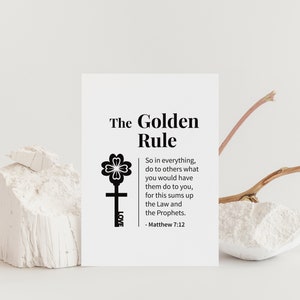 The Golden Rule, Bible Verse Wall Art, Matthew 7 12, Bible Quote Print ...