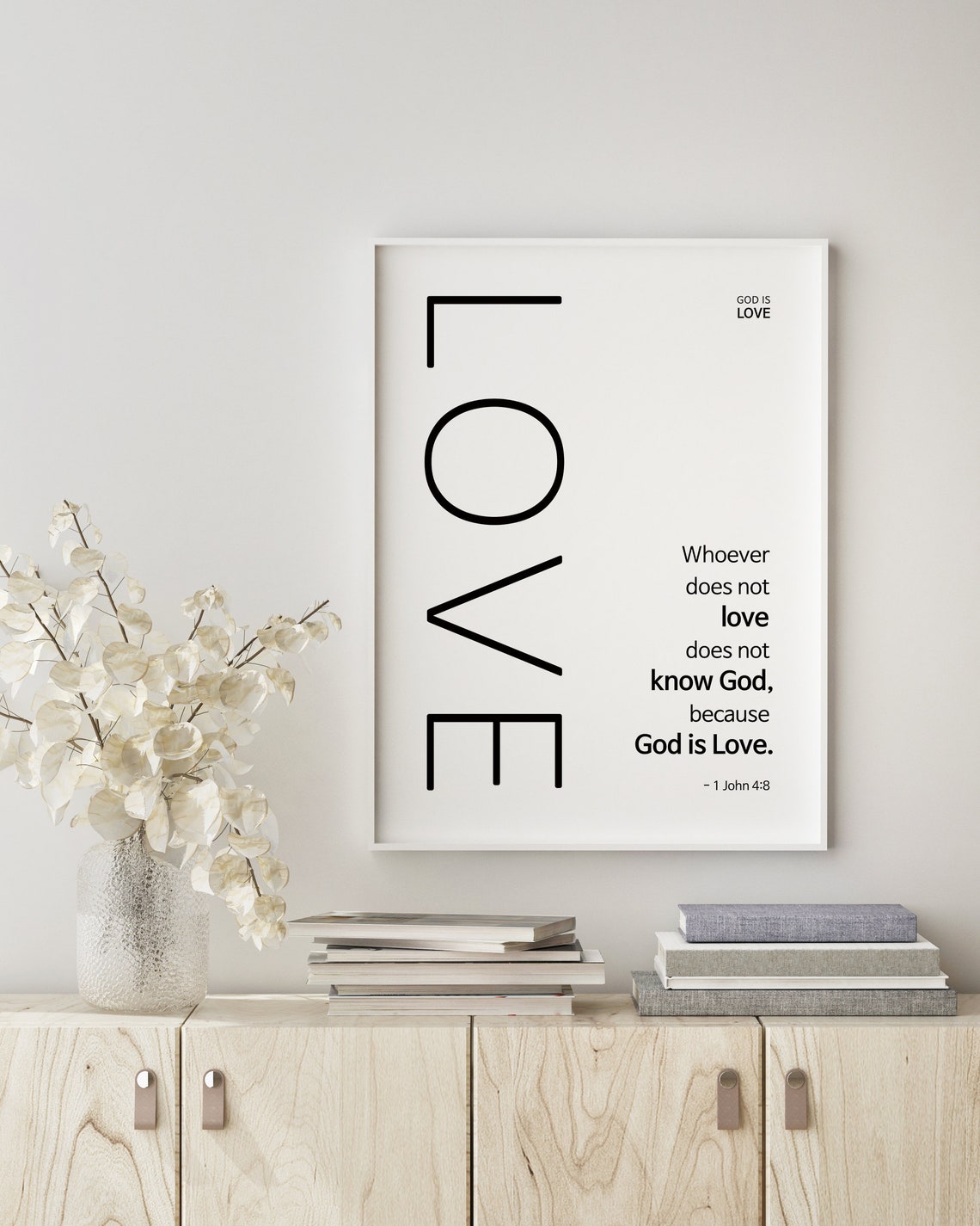 God is Love Print Love Bible Verse Love Wall Art Love Print Love Quote ...
