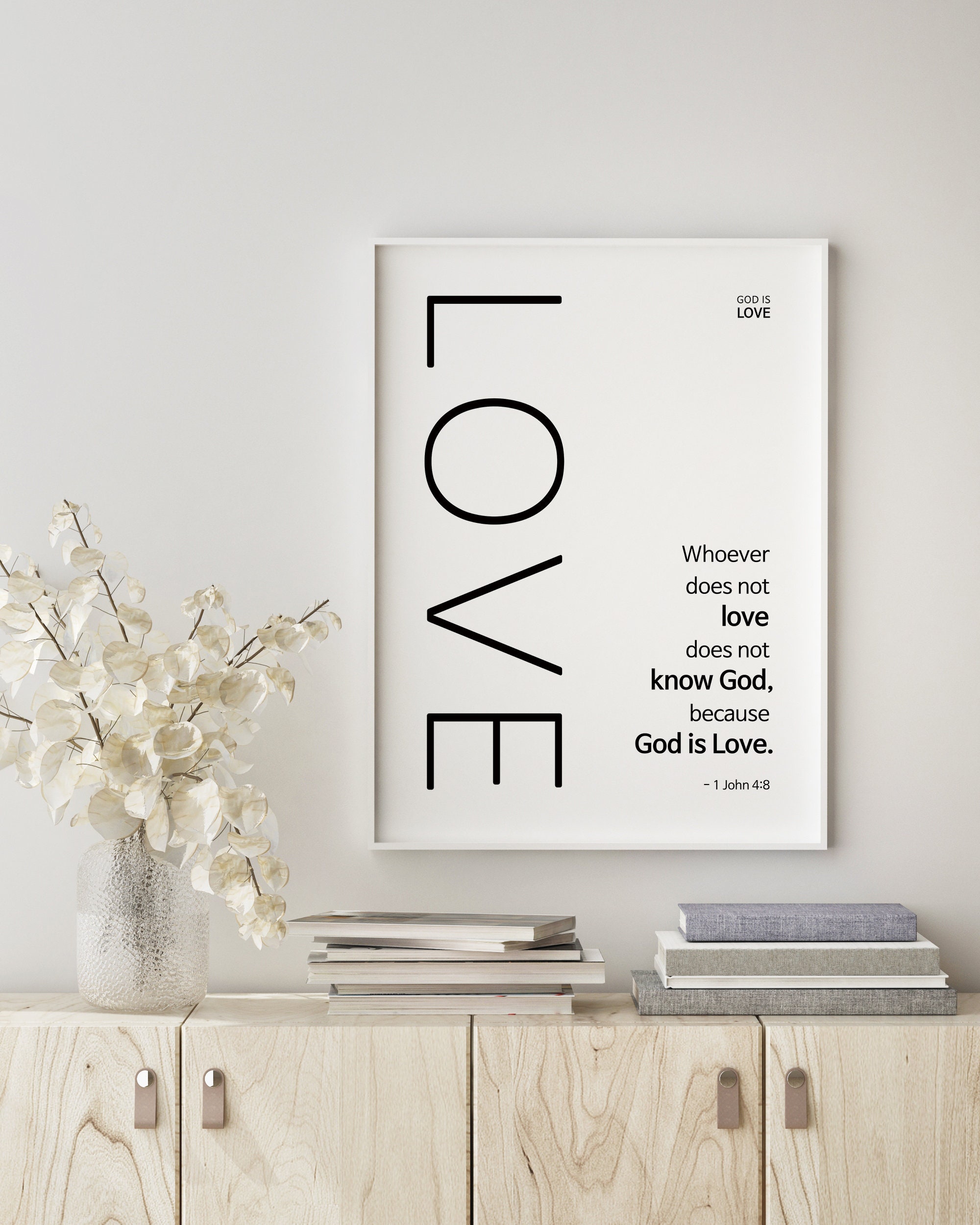 God is Love Print Love Bible Verse Love Wall Art Love Print Love Quote ...