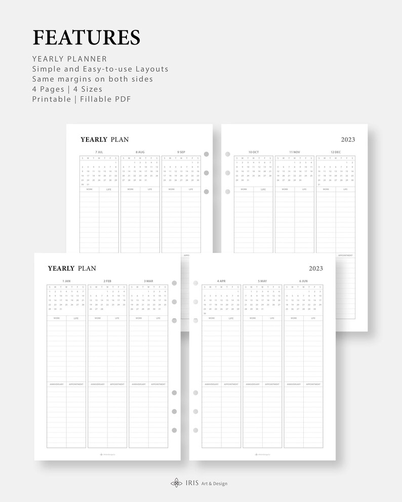 2023 Quarterly Work & Life to Do List Printable Yearly Overview ...