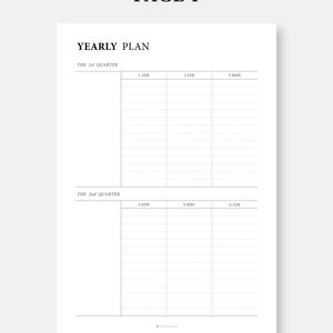 Quarterly Planner Printable on 2 Pages | Quarterly Goals & to Do List ...