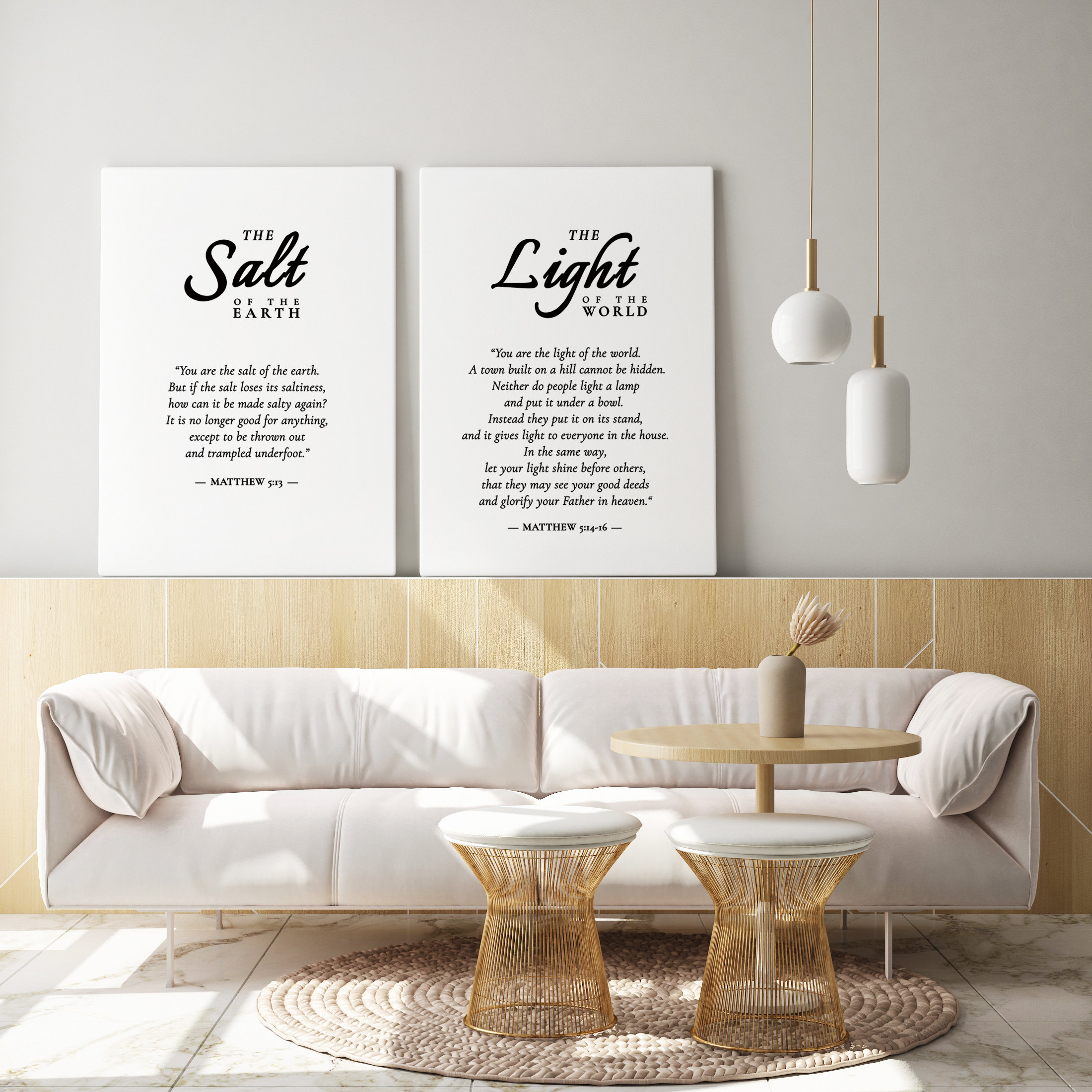 Salt and Light Prints, Printable, Bible Verse Wall Art Set of 2, Modern ...
