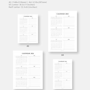 Calendar 2024 Template 12 Months Schedule Year on 4 Pages Calendar ...