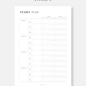 2024 Year at a Glance Printable Inserts Yearly 12 Months Overview ...